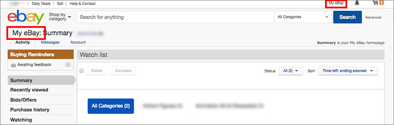 eBayの購入履歴の確認方法